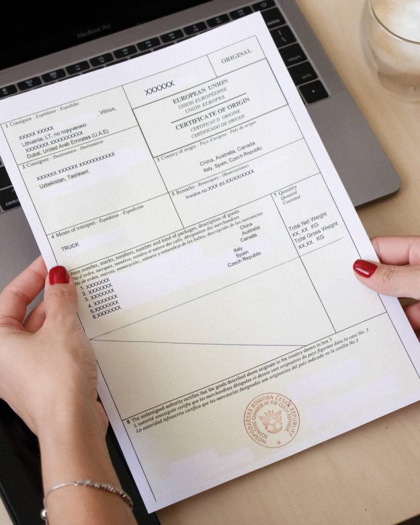 Certifikát o původu / European Community Certficate of Origin ...